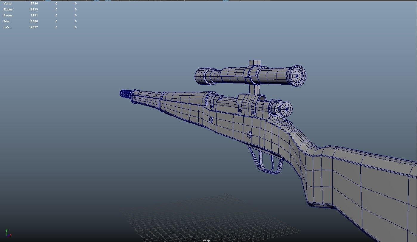 3D model Steampunk Springfield 1903 Sniper Rifle VR / AR / low-poly ...