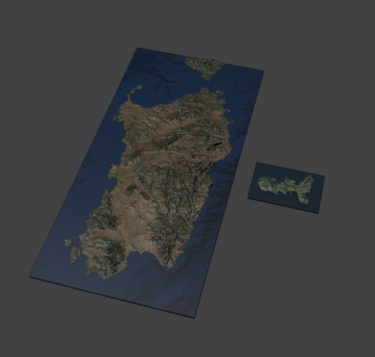 3D model 3d reconstruction of Sardinia and Elba island VR / AR / low ...