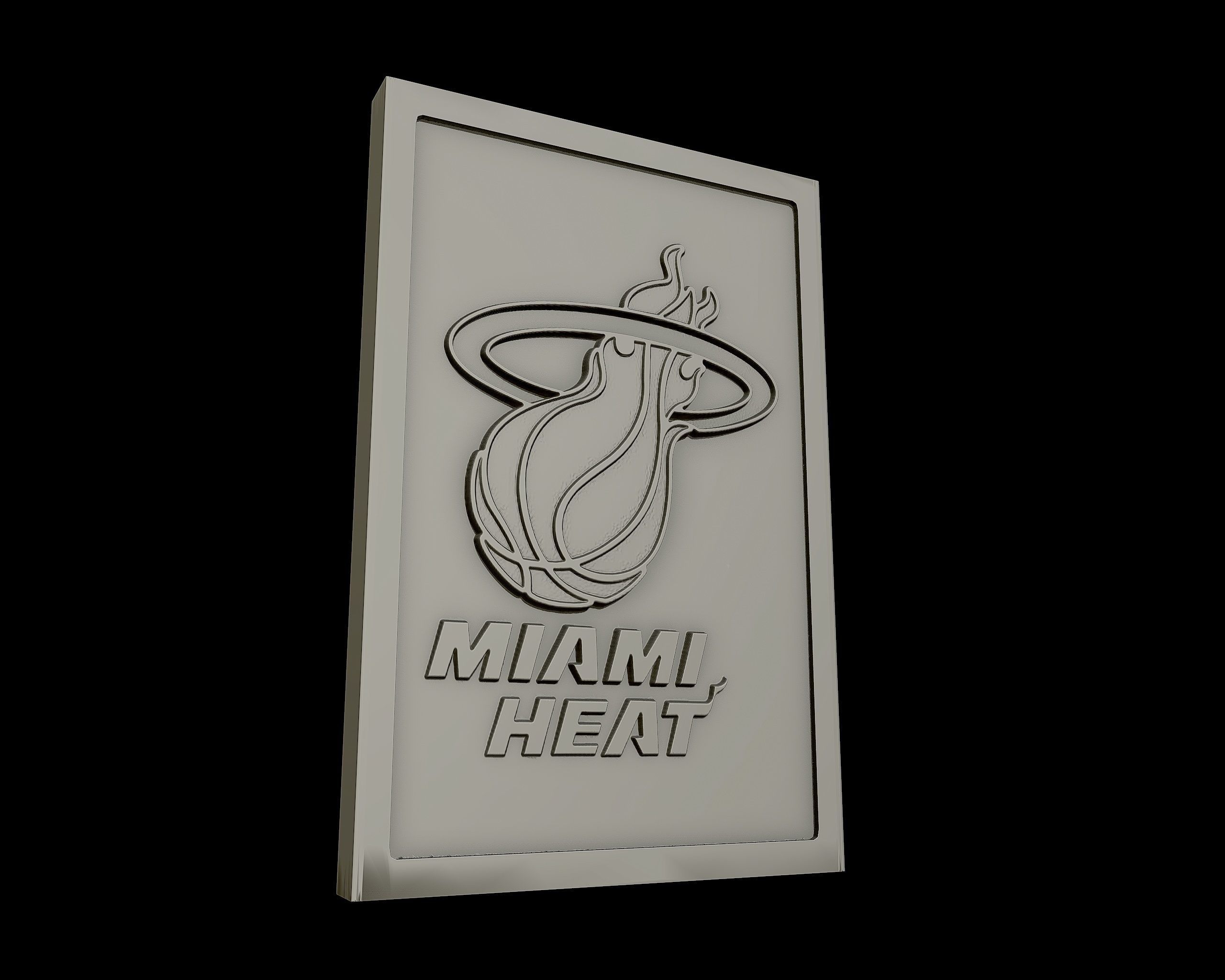 Miami Heat logo relief 3D model 3D printable | CGTrader