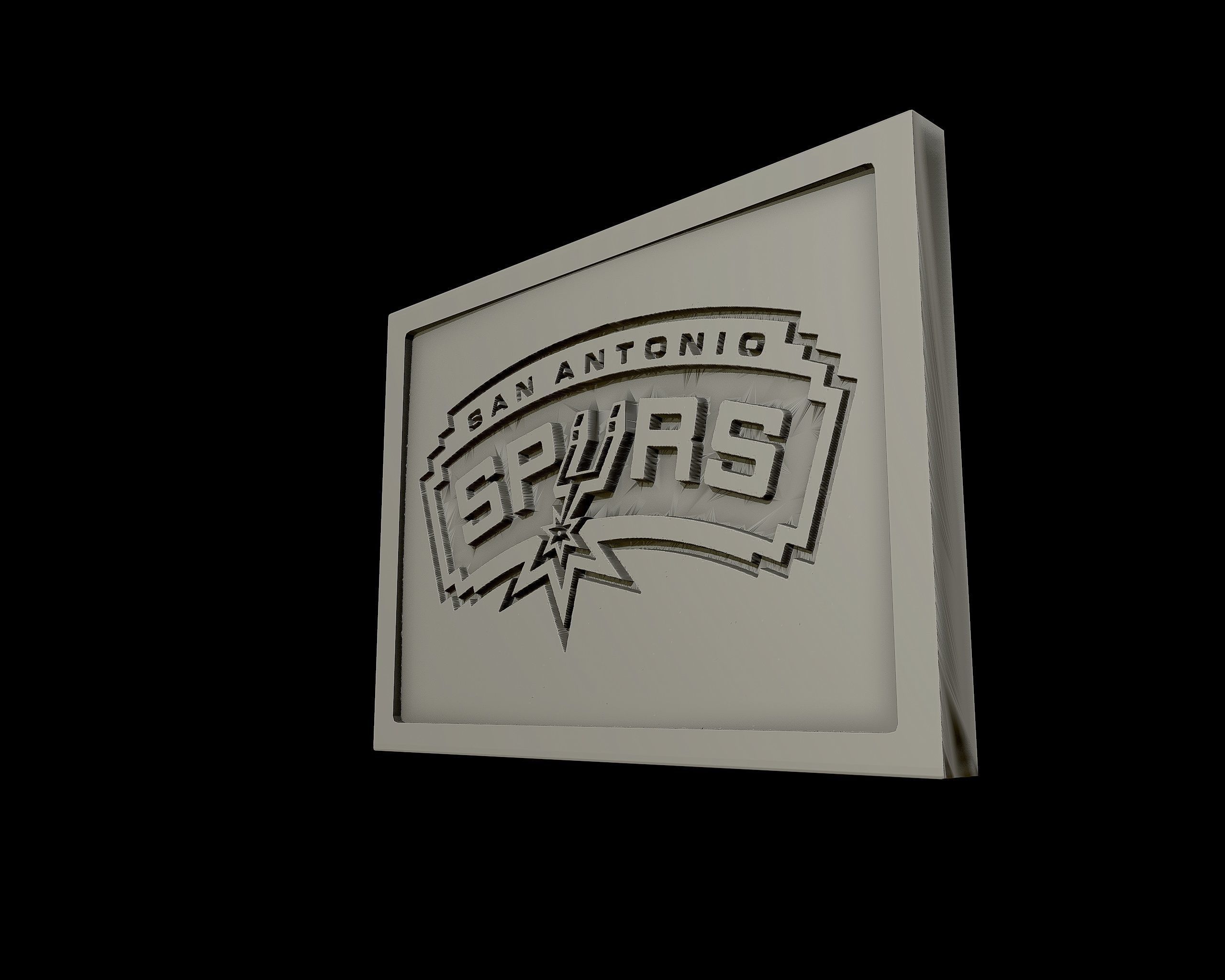 San Antonio Spurs logo relief 3D model 3D printable | CGTrader