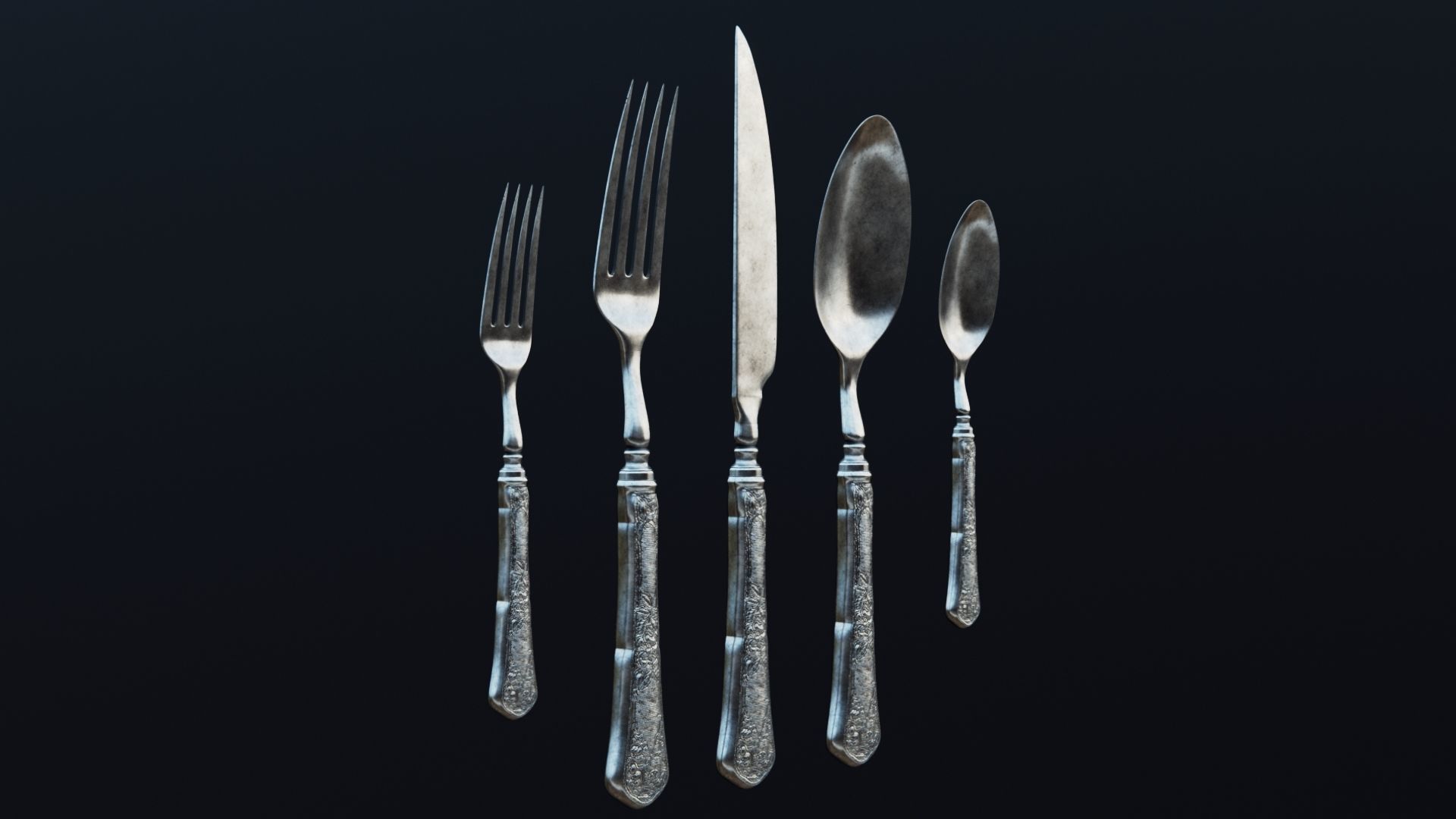 fancy cutlery set 3D model | CGTrader