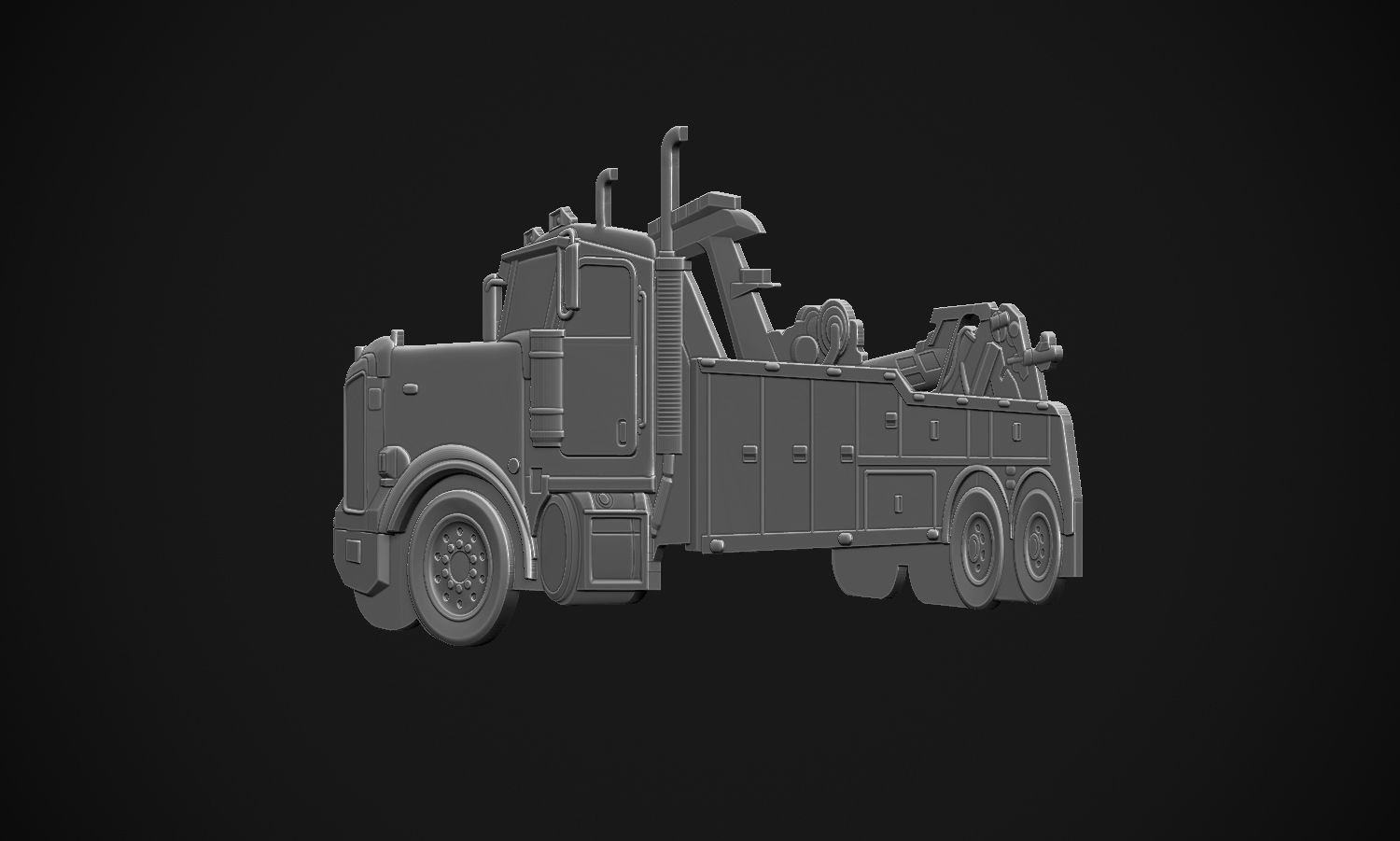Tow Truck Bas Relief 3D model 3D printable | CGTrader