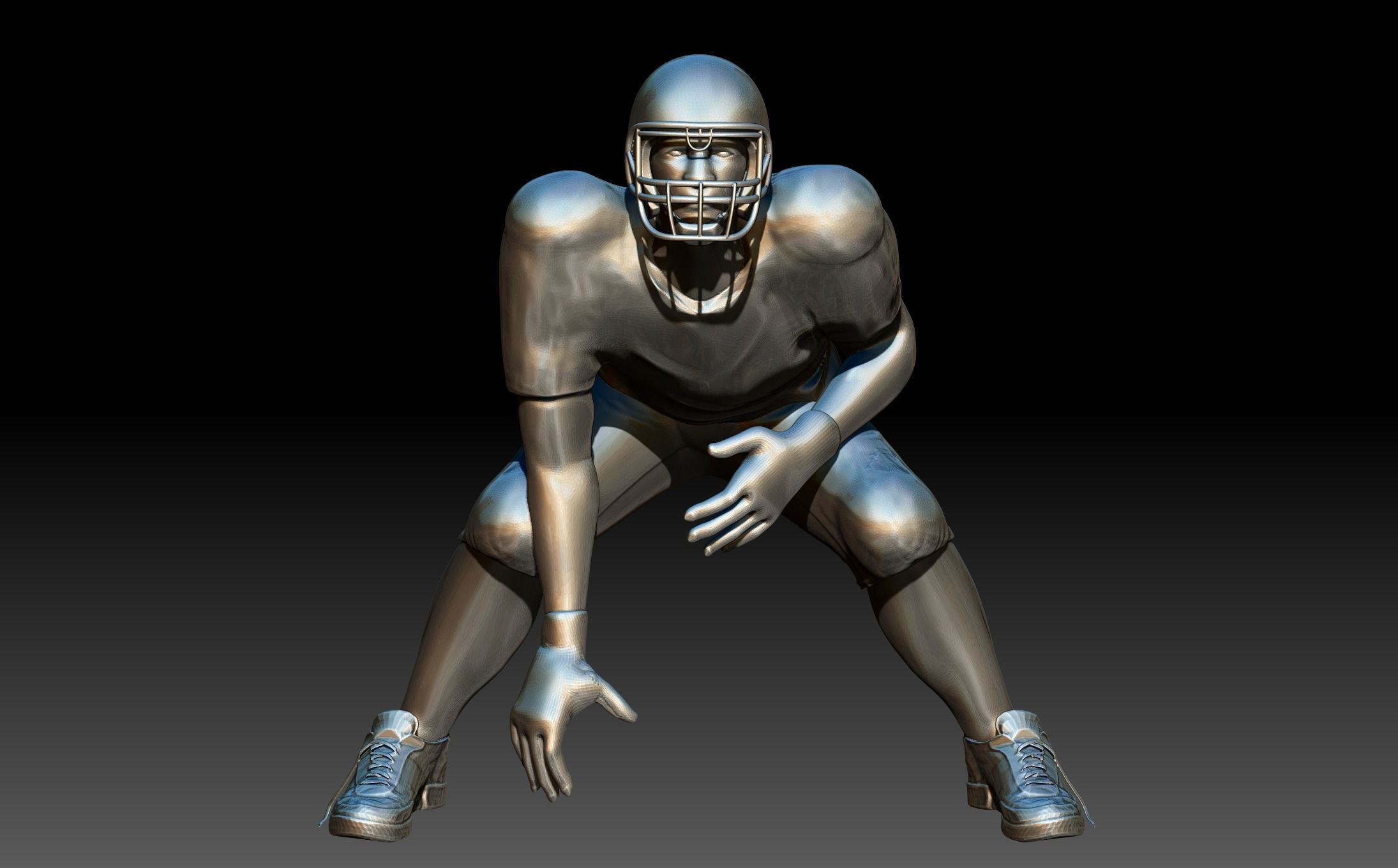 American footballer Pose 3D model 3D printable | CGTrader