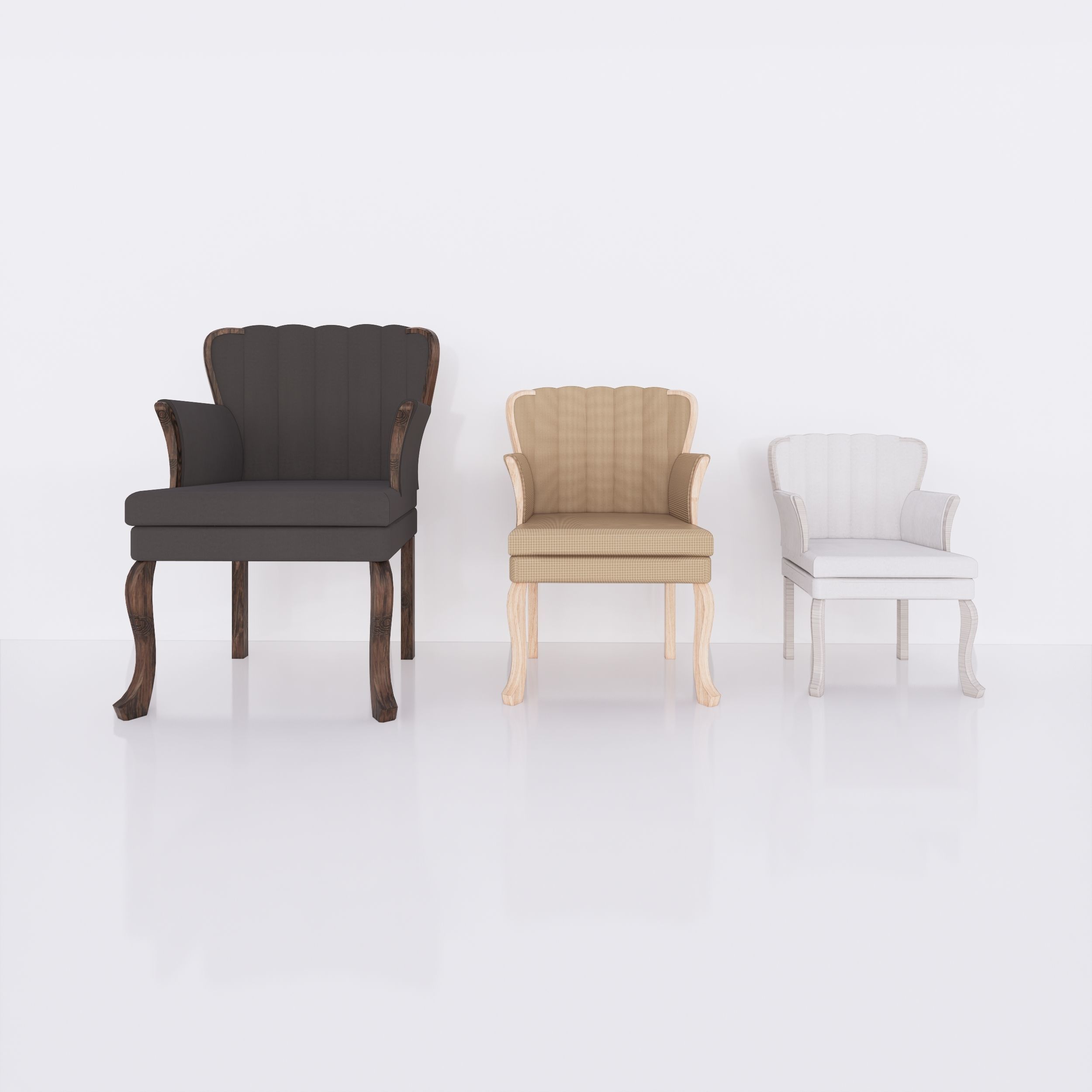 3D model Revit Family - Full scalable armchair 2 VR / AR / low-poly ...