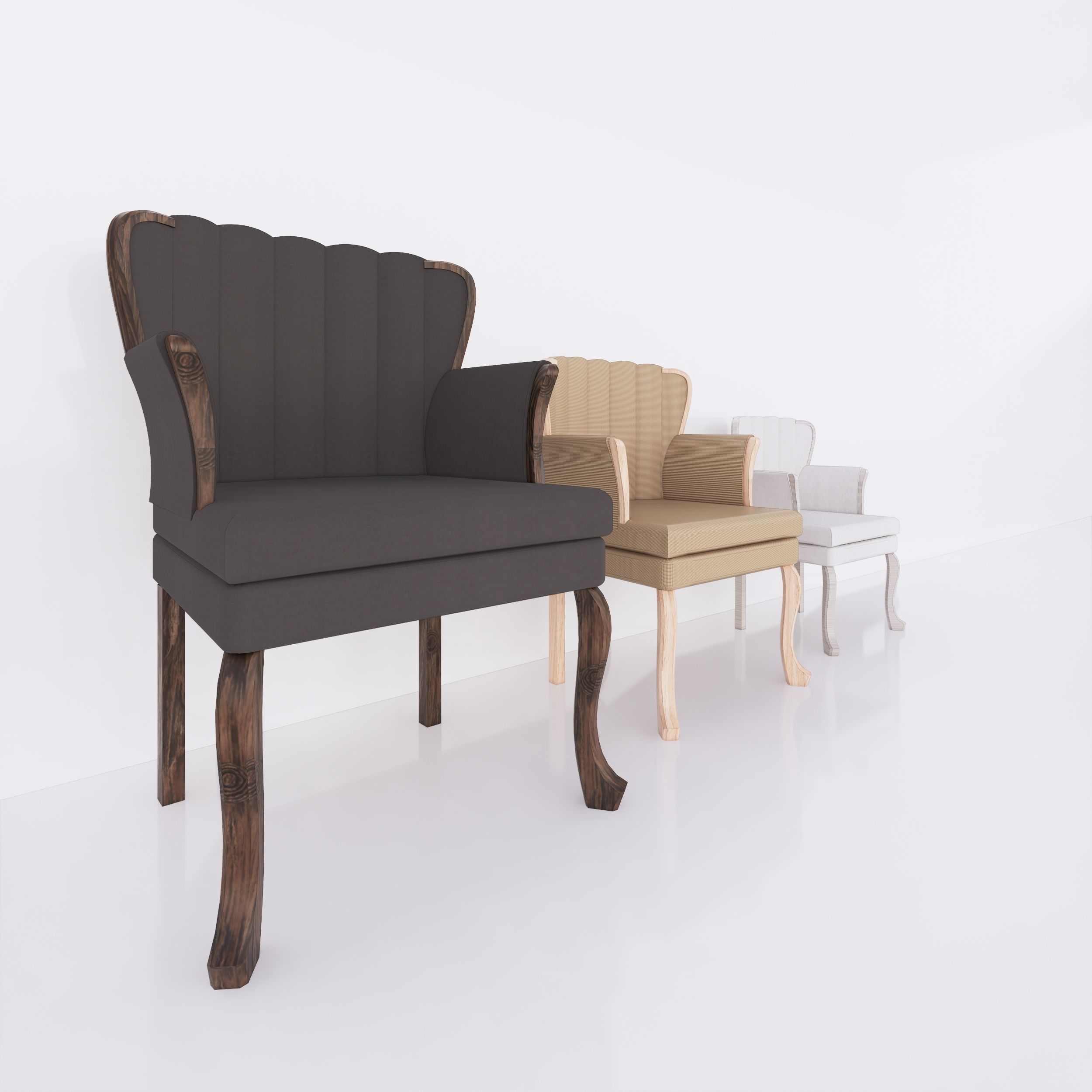 3D model Revit Family - Full scalable armchair 2 VR / AR / low-poly ...