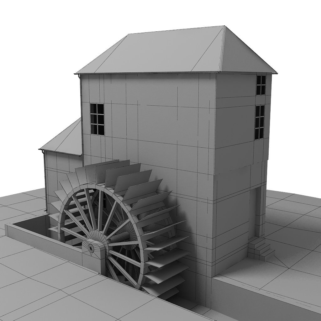 Watermill 3D Model .max .obj .c4d - CGTrader.com