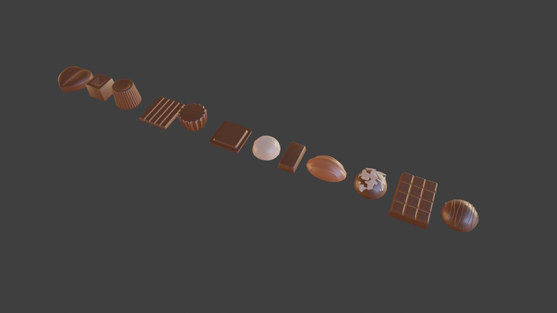 Chocolate Assets 3d model free 3D model | CGTrader