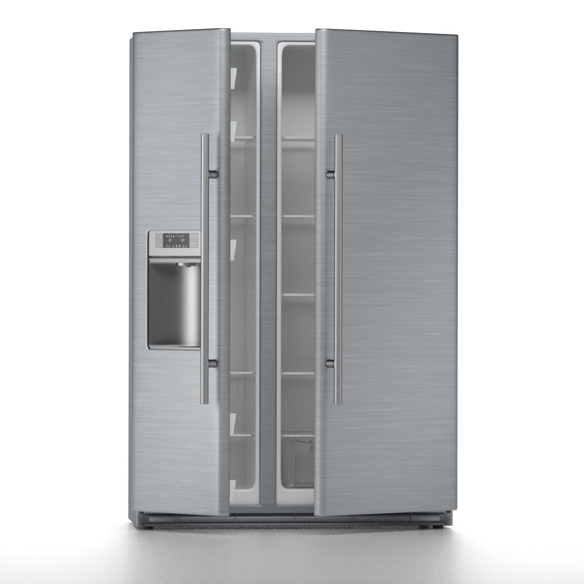 Fridge refrigerator two doors freezer inside outside 3D model | CGTrader