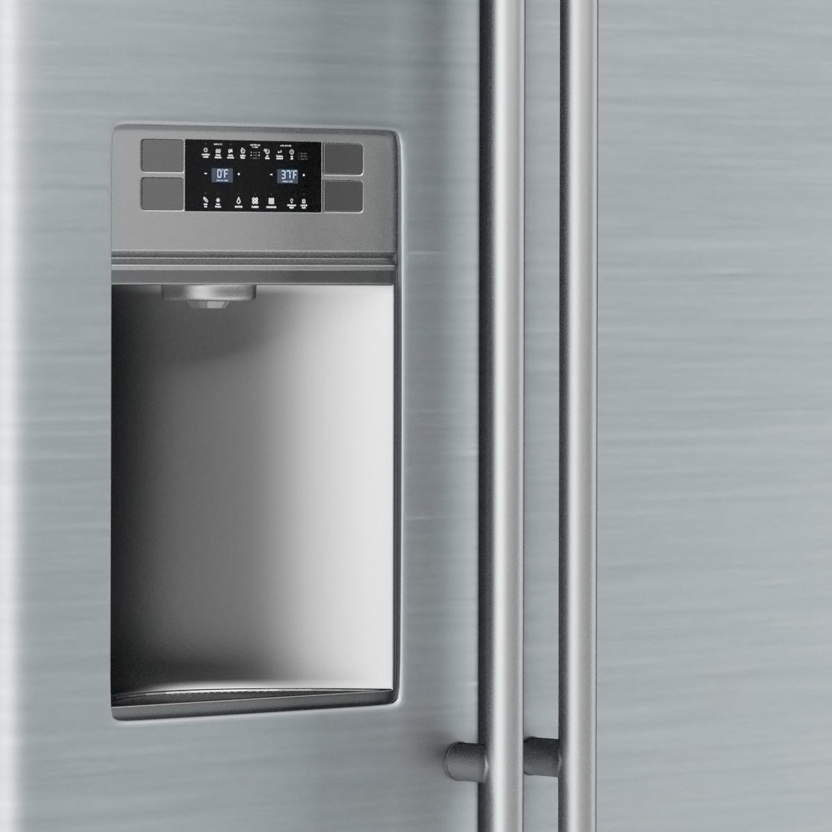 Fridge refrigerator two doors freezer inside outside 3D model | CGTrader