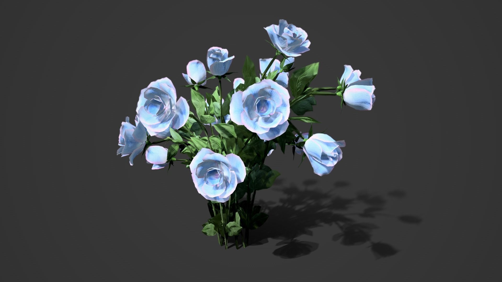 3D model Rose flowers bush light blue LOD VR / AR / low-poly | CGTrader