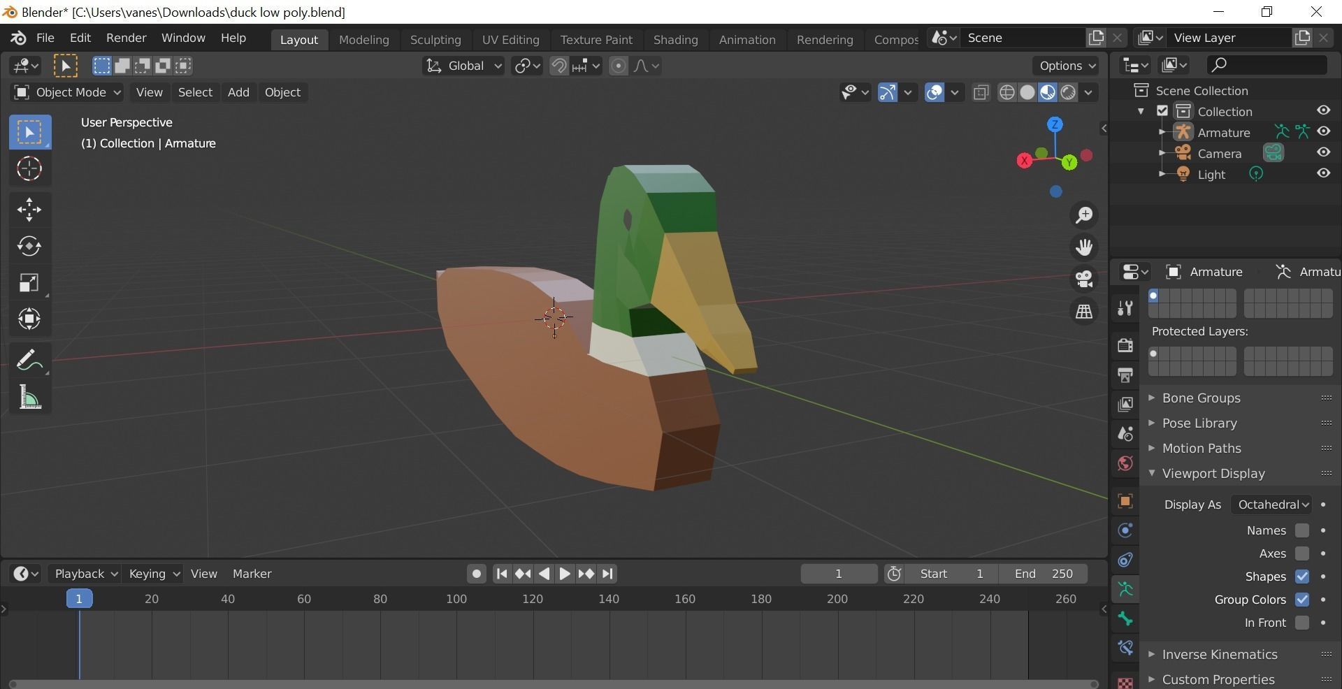 Low poly duck free VR / AR / low-poly 3D model rigged | CGTrader