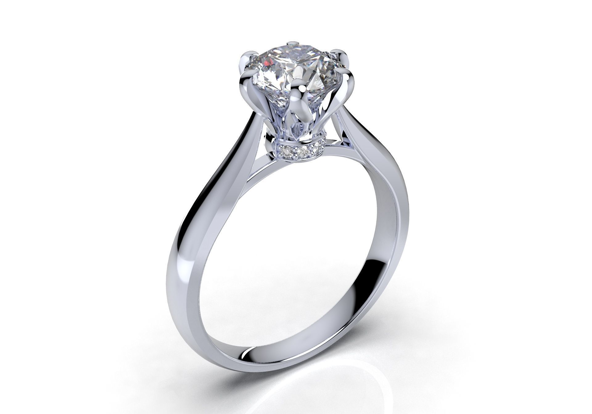 Engagement Solitaire Ring 3D For Render Animation-CC105 3D model | CGTrader