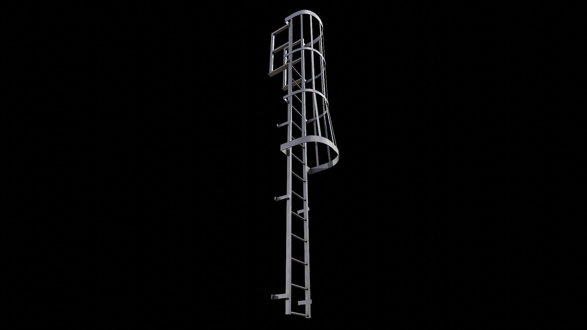 3D model Ladder Cage - Safety Step VR / AR / low-poly | CGTrader
