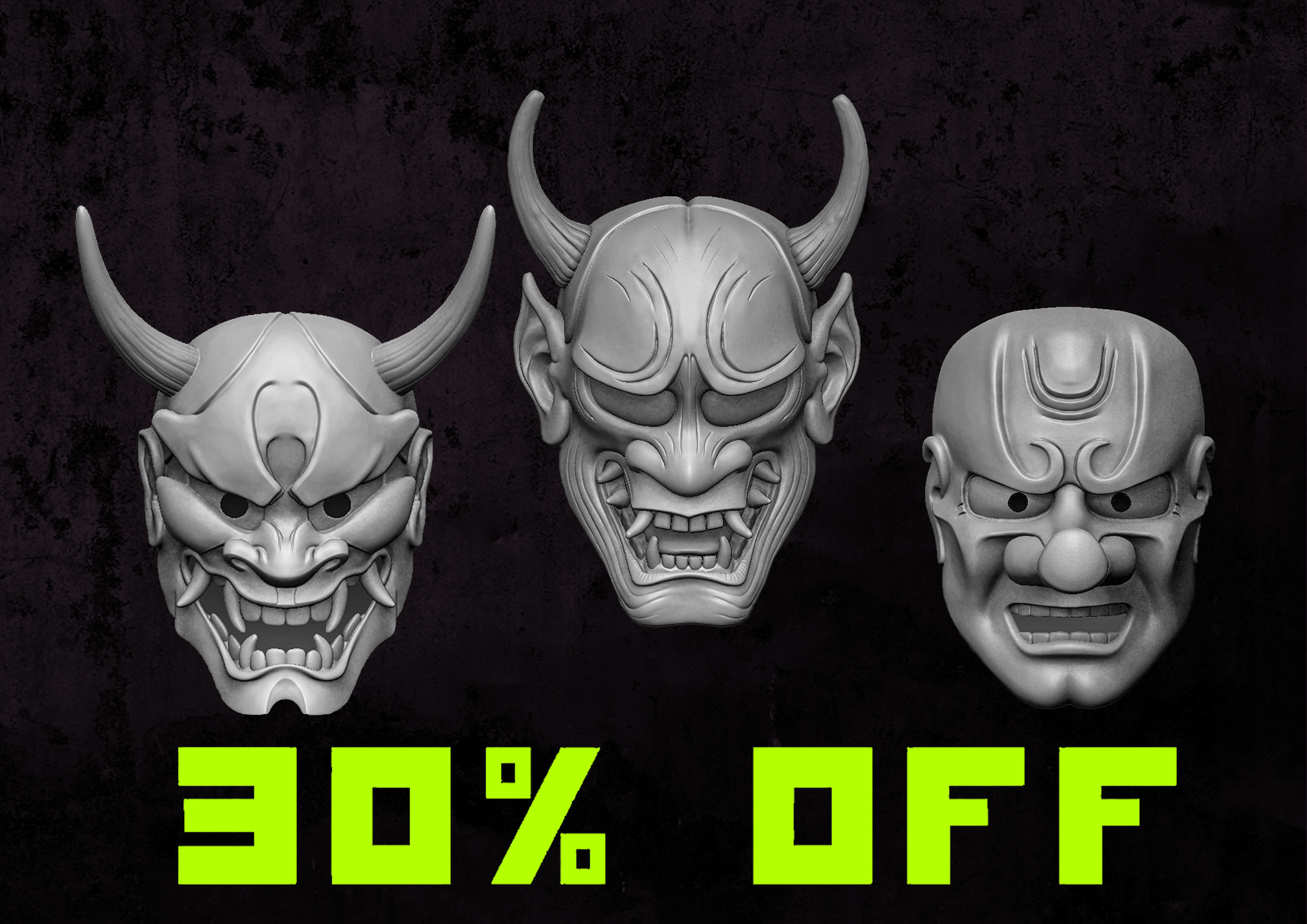 Traditional Japanese Masks 2 3D Model Collection | CGTrader