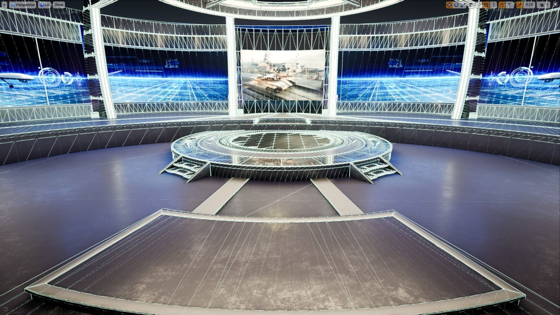 3D model Virtual Broadcast Studio VR / AR / low-poly | CGTrader