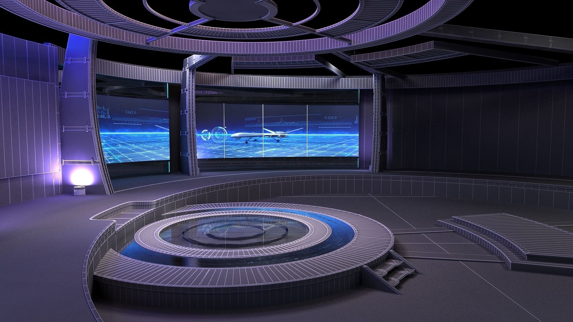 3D model Virtual Broadcast Studio VR / AR / low-poly | CGTrader