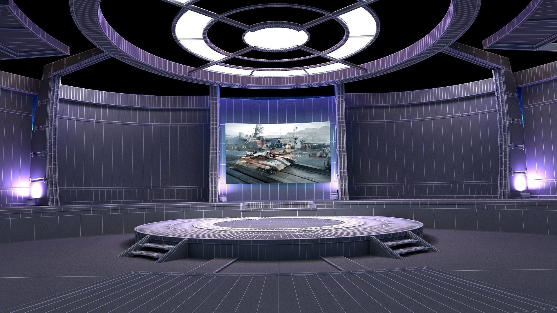 3D model Virtual Broadcast Studio VR / AR / low-poly | CGTrader