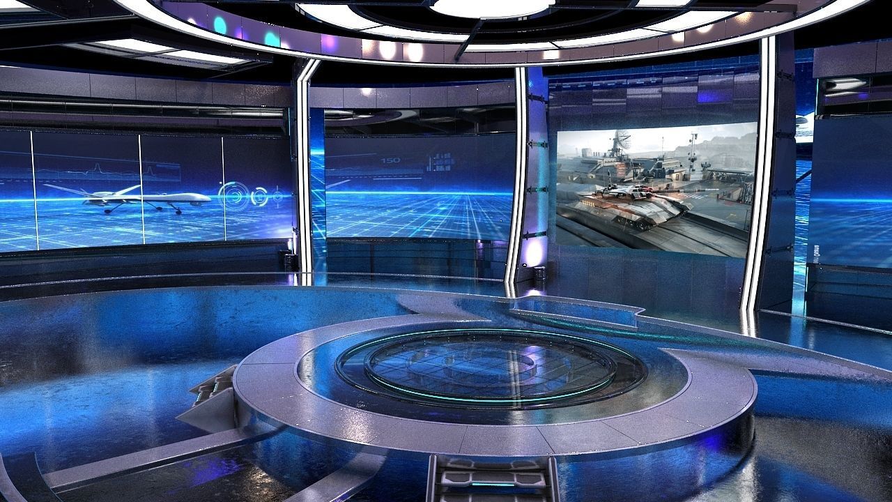 3D model Virtual Broadcast Studio VR / AR / low-poly | CGTrader