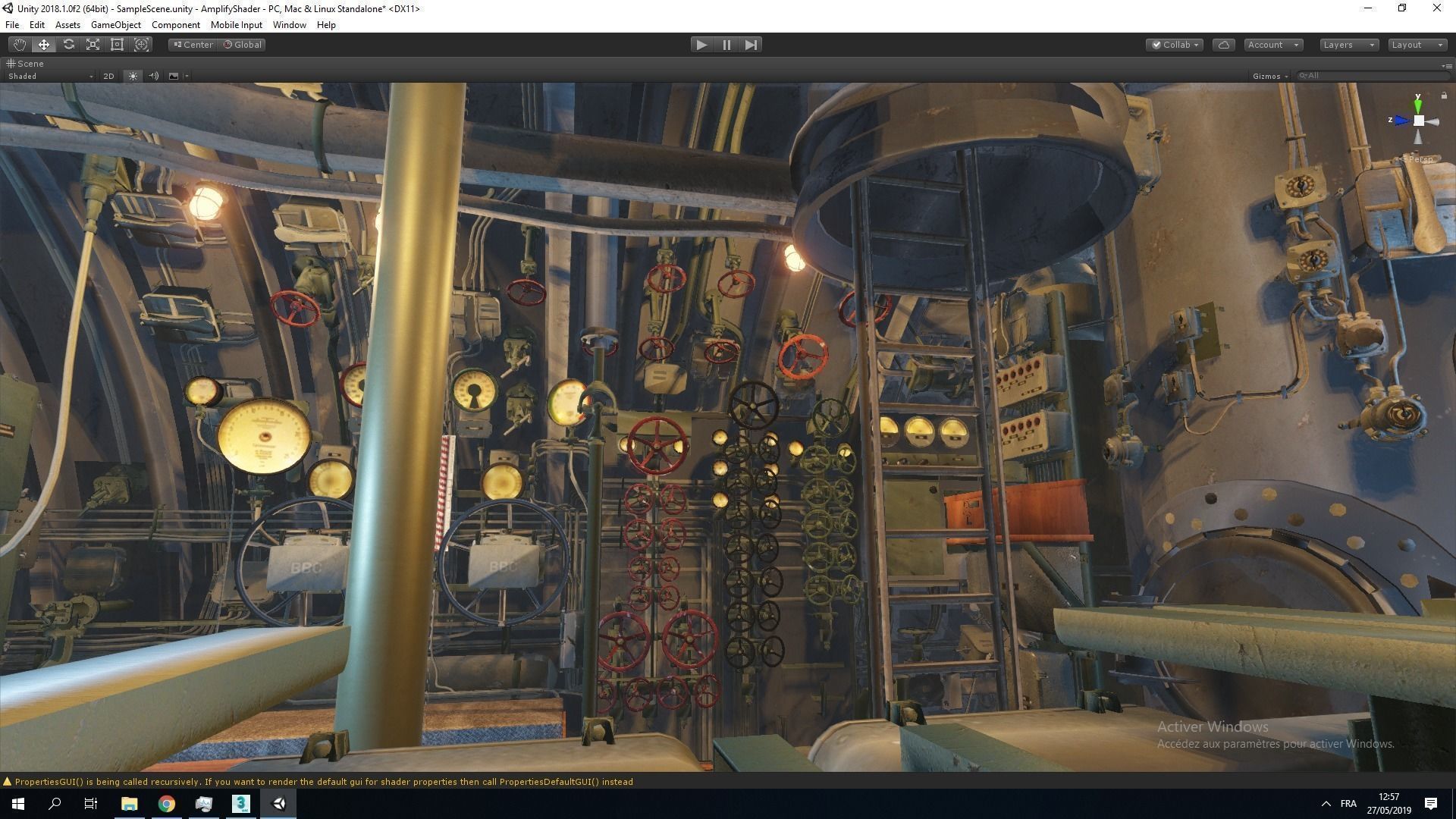 3D model Classic Submarine with Cockpit Detail and 2 UUV VR / AR / low ...