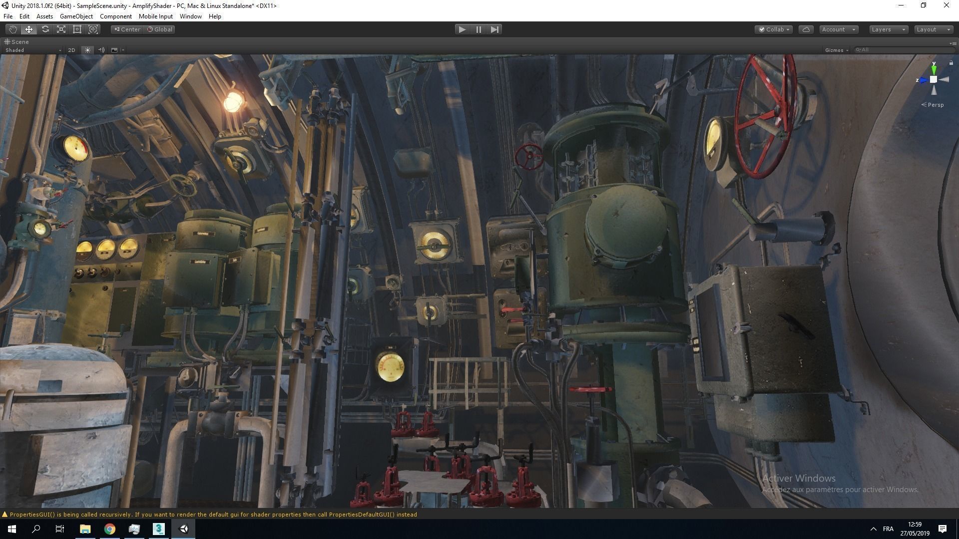 3D model Classic Submarine with Cockpit Detail and 2 UUV VR / AR / low ...