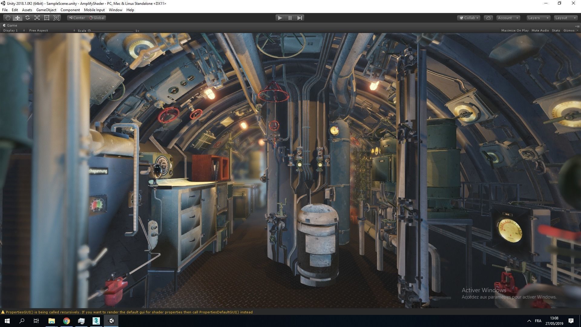 3D model Classic Submarine with Cockpit Detail and 2 UUV VR / AR / low ...