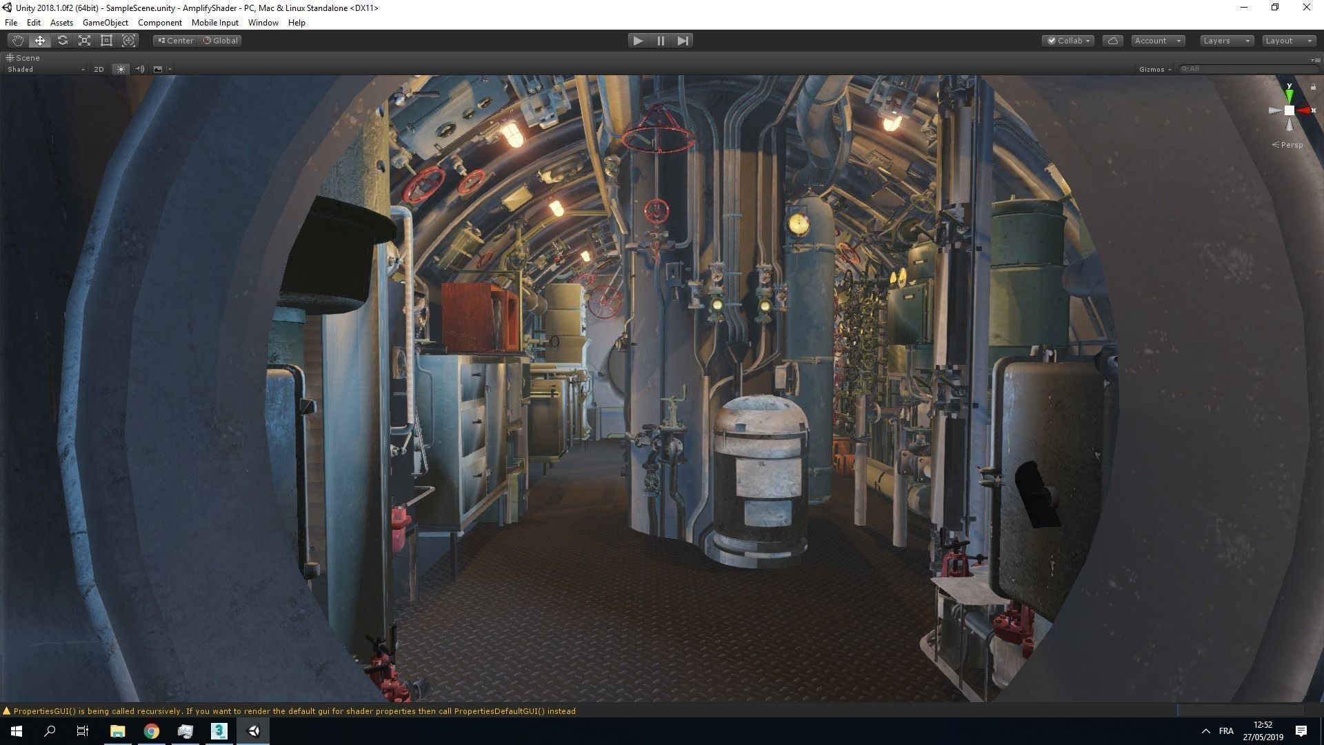 3D model Classic Submarine with Cockpit Detail and 2 UUV VR / AR / low ...