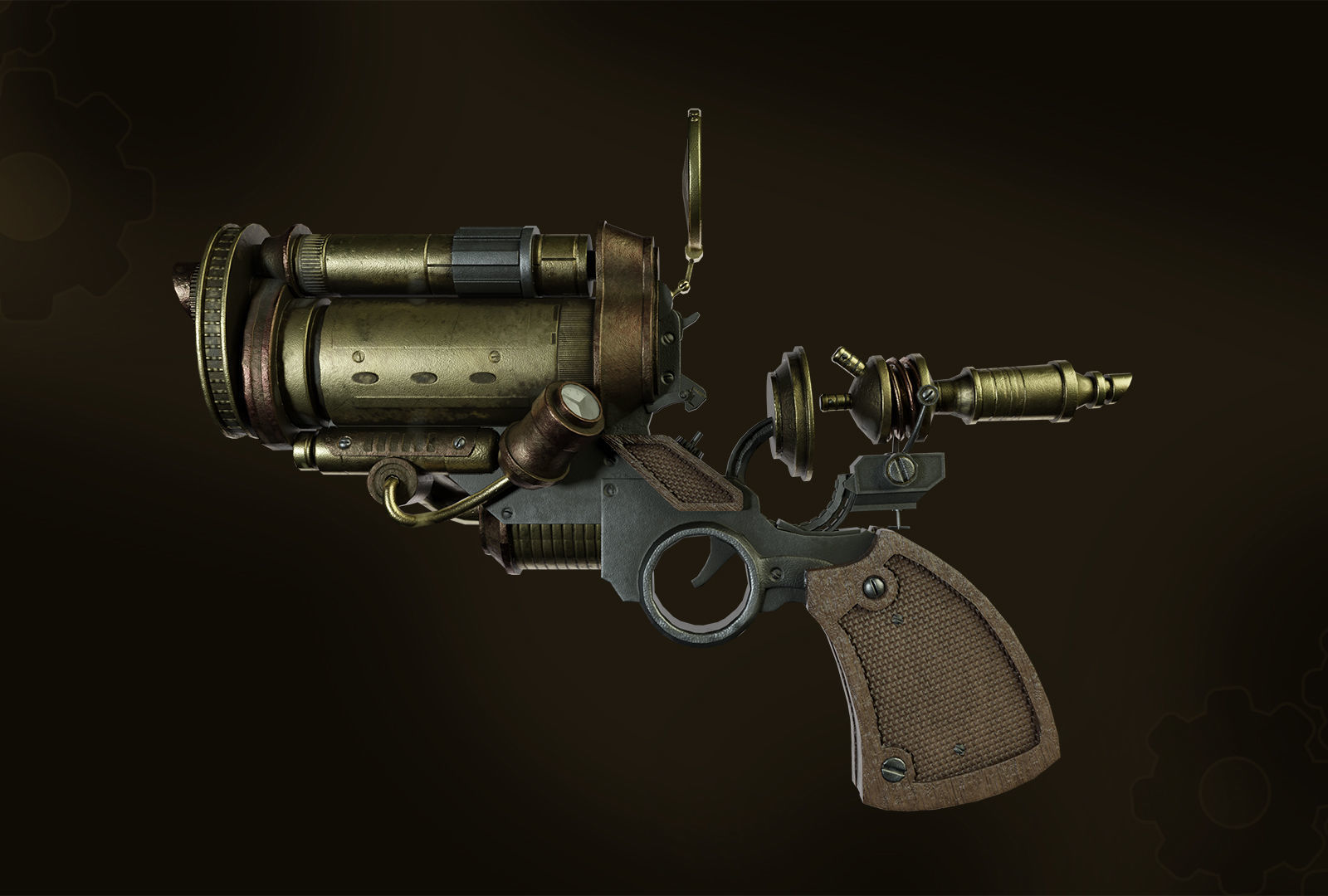 3D model Steampunk gun whith microscope VR / AR / low-poly | CGTrader