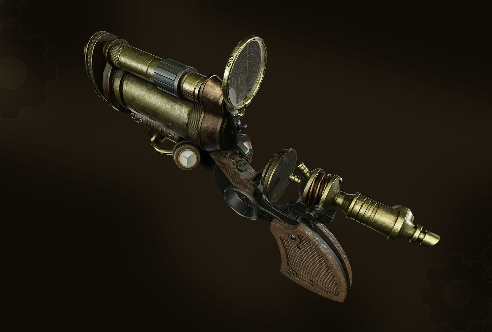 3D model Steampunk gun whith microscope VR / AR / low-poly | CGTrader