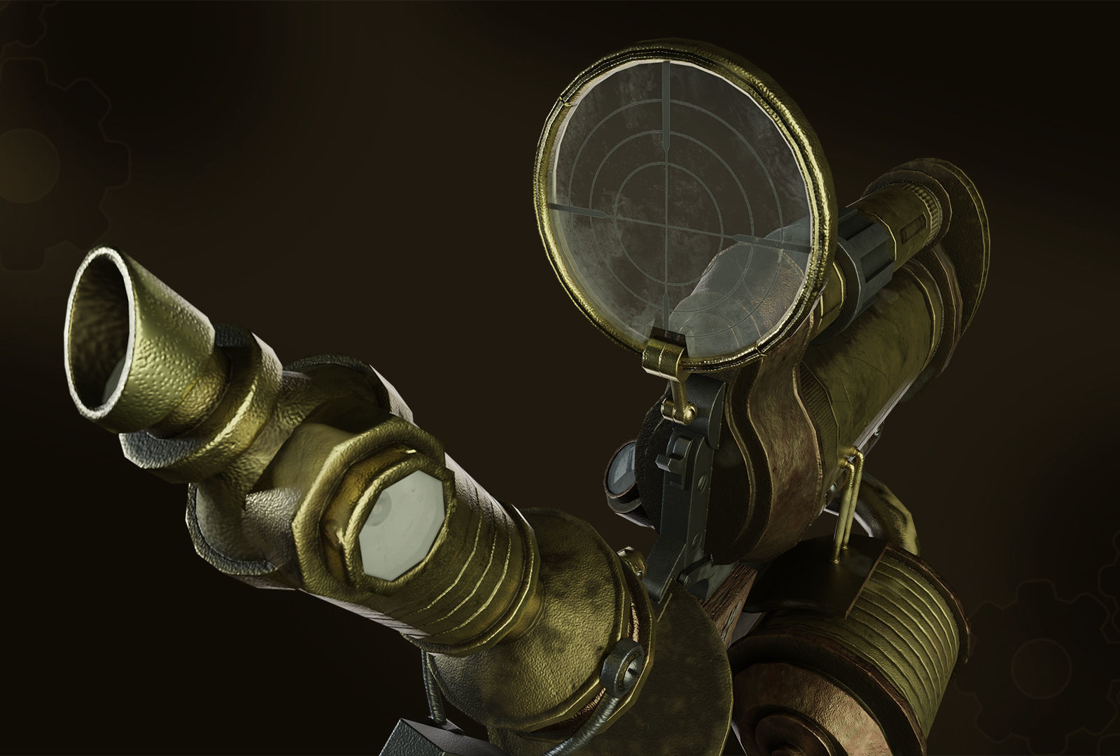 3D model Steampunk gun whith microscope VR / AR / low-poly | CGTrader