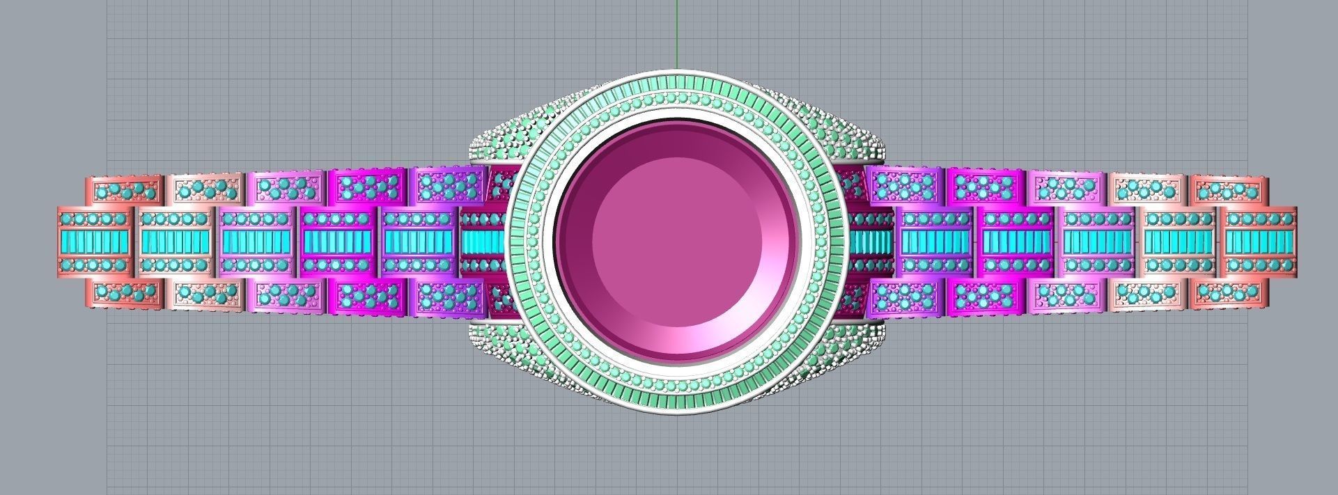 WATCH CROWNED DIAMONDS Sky 3D print model 41mm 3D model 3D printable ...