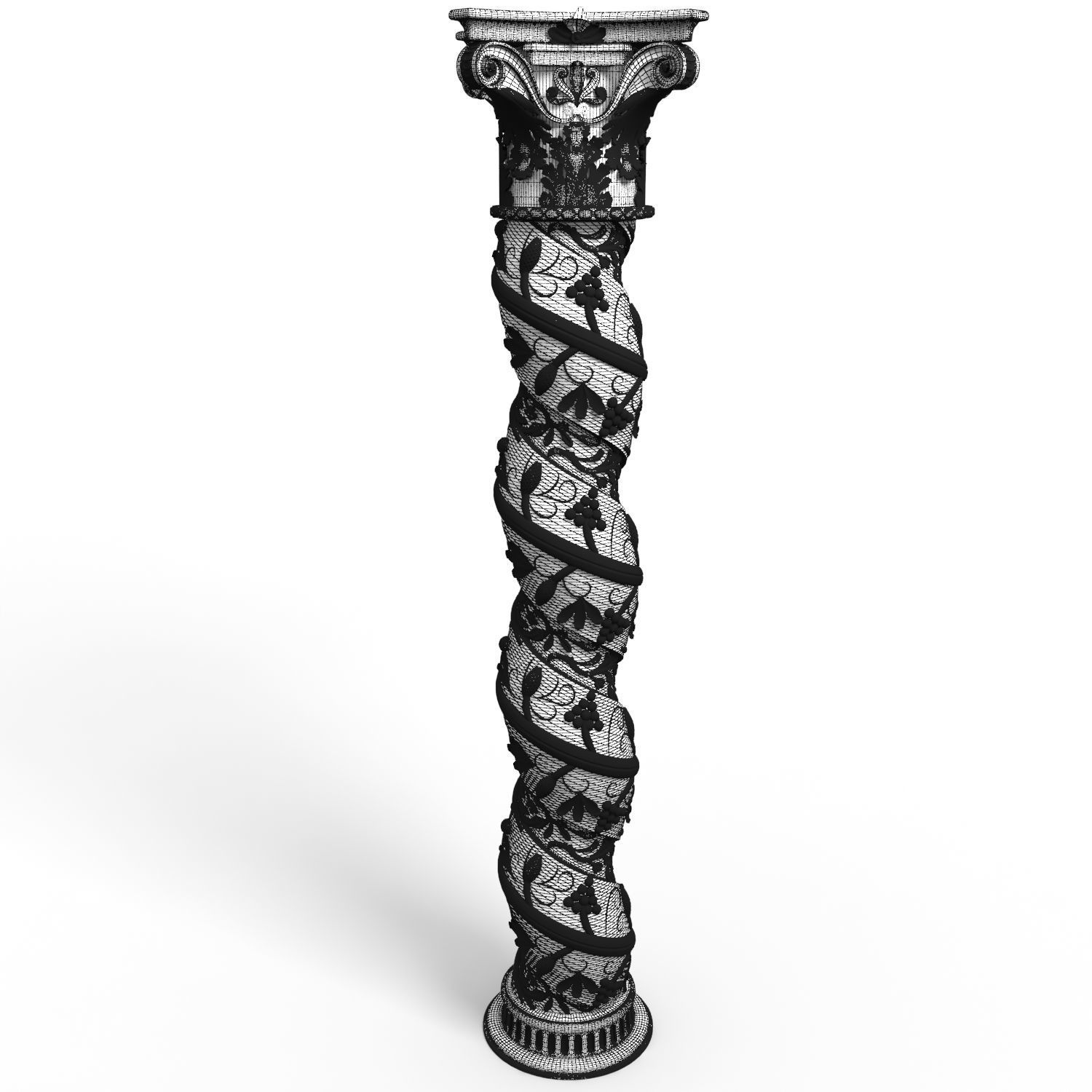 Baroque Solomonic Column 3D model | CGTrader