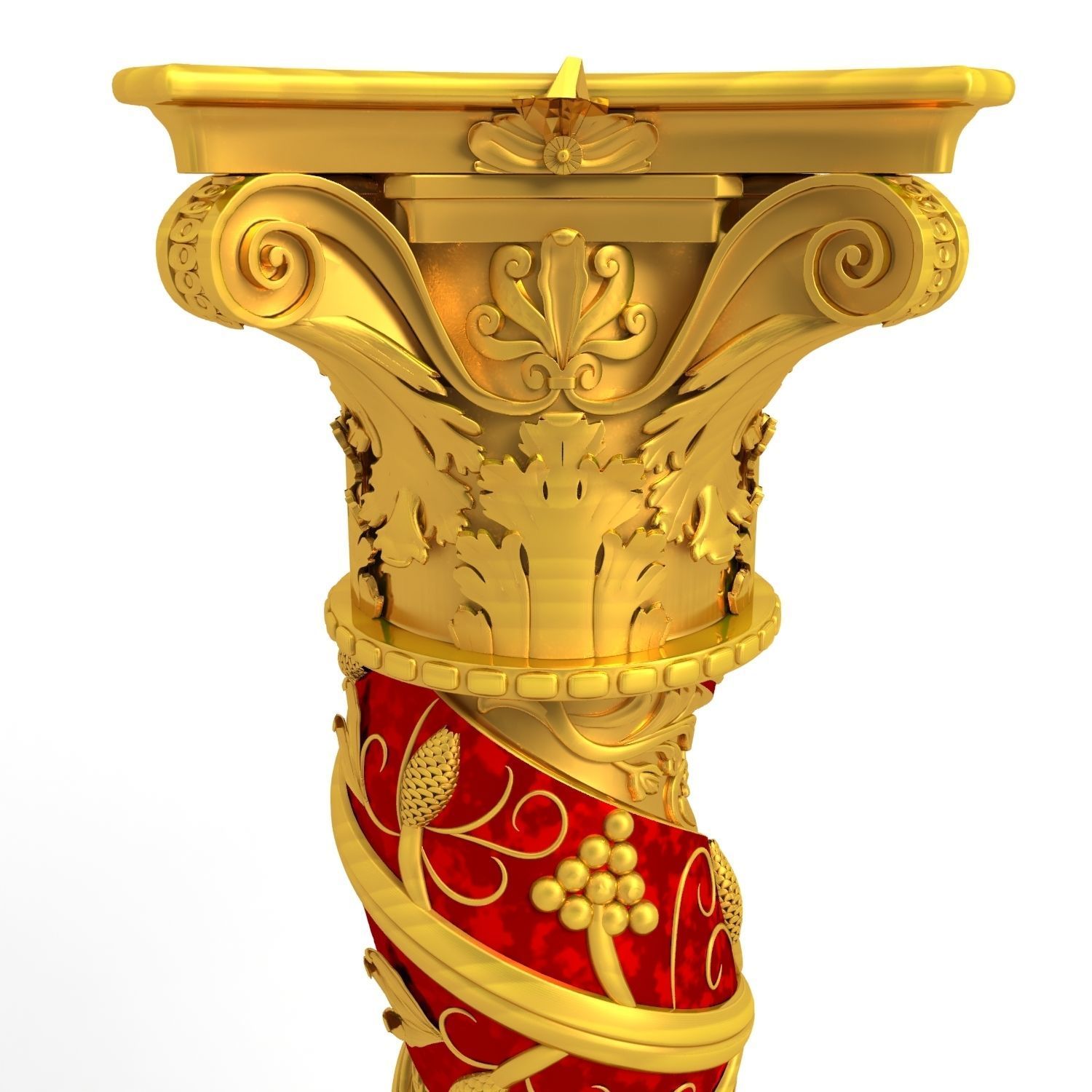 Baroque Solomonic Column 3D model | CGTrader