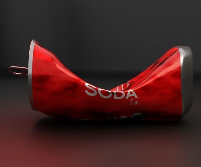 Crushed generic soda can 3D model | CGTrader