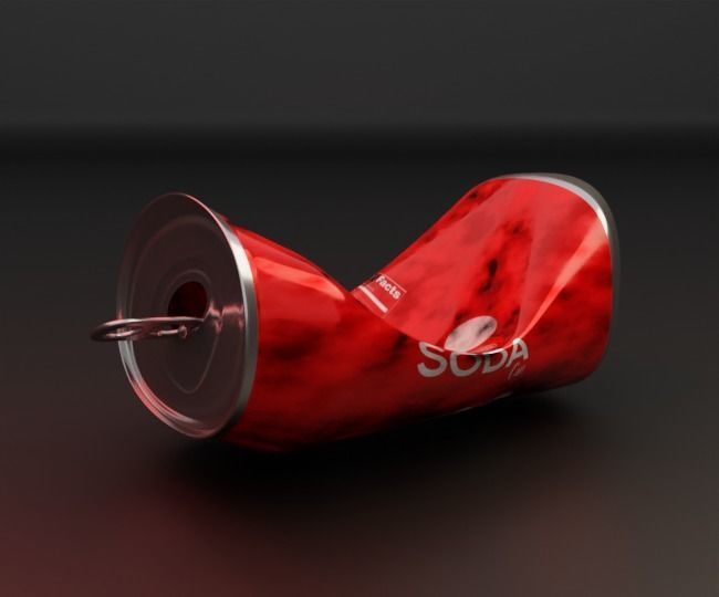 Crushed generic soda can 3D model | CGTrader