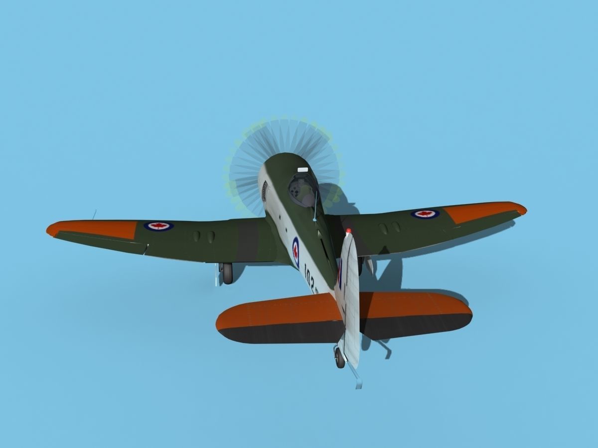 Hawker Sea Fury V15 RCAF 3D model animated rigged | CGTrader