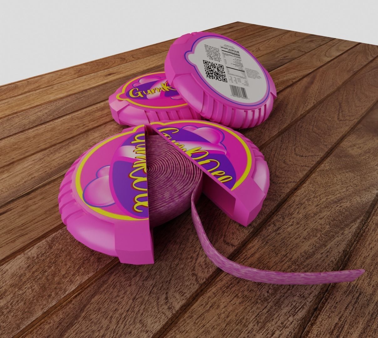 3D model Gum roll nostalgia gum candy VR / AR / low-poly | CGTrader