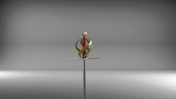 Sword golden free 3D model | CGTrader