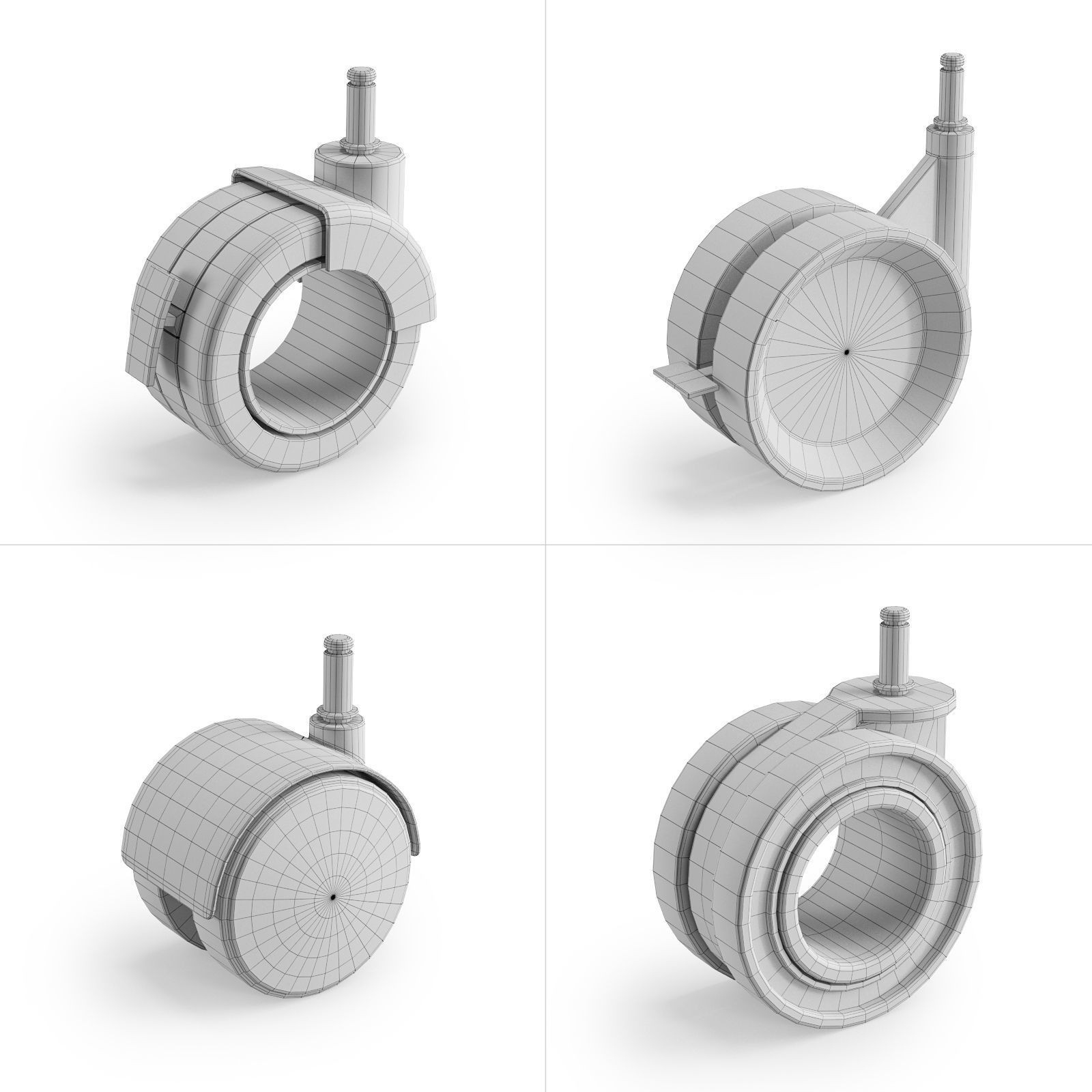 Casters Set 3 3D model | CGTrader