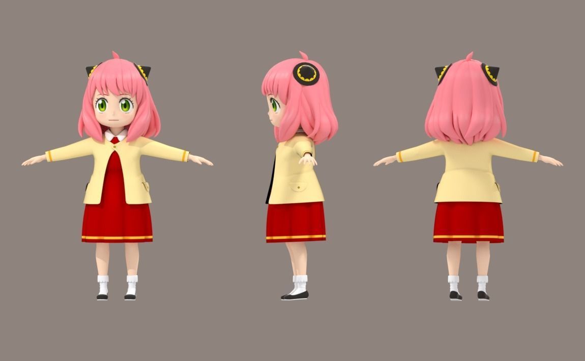 Anya Forger 3D model rigged | CGTrader