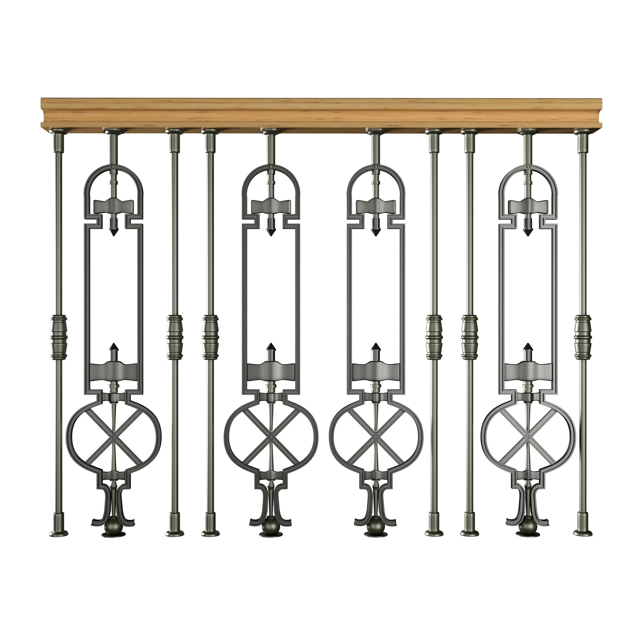 Wrought Iron Railing 3D model | CGTrader