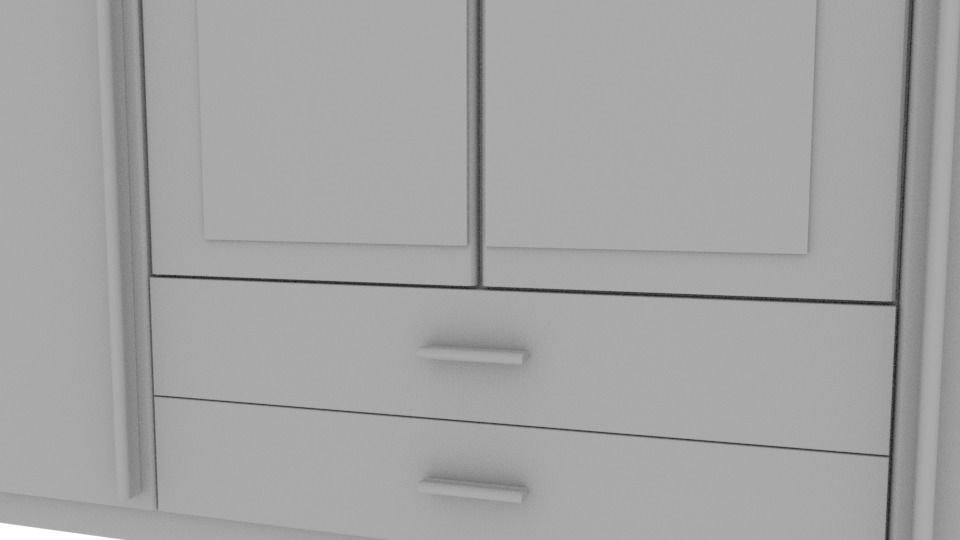 3D Warderobe wardrobe with two drawers free 3D model | CGTrader