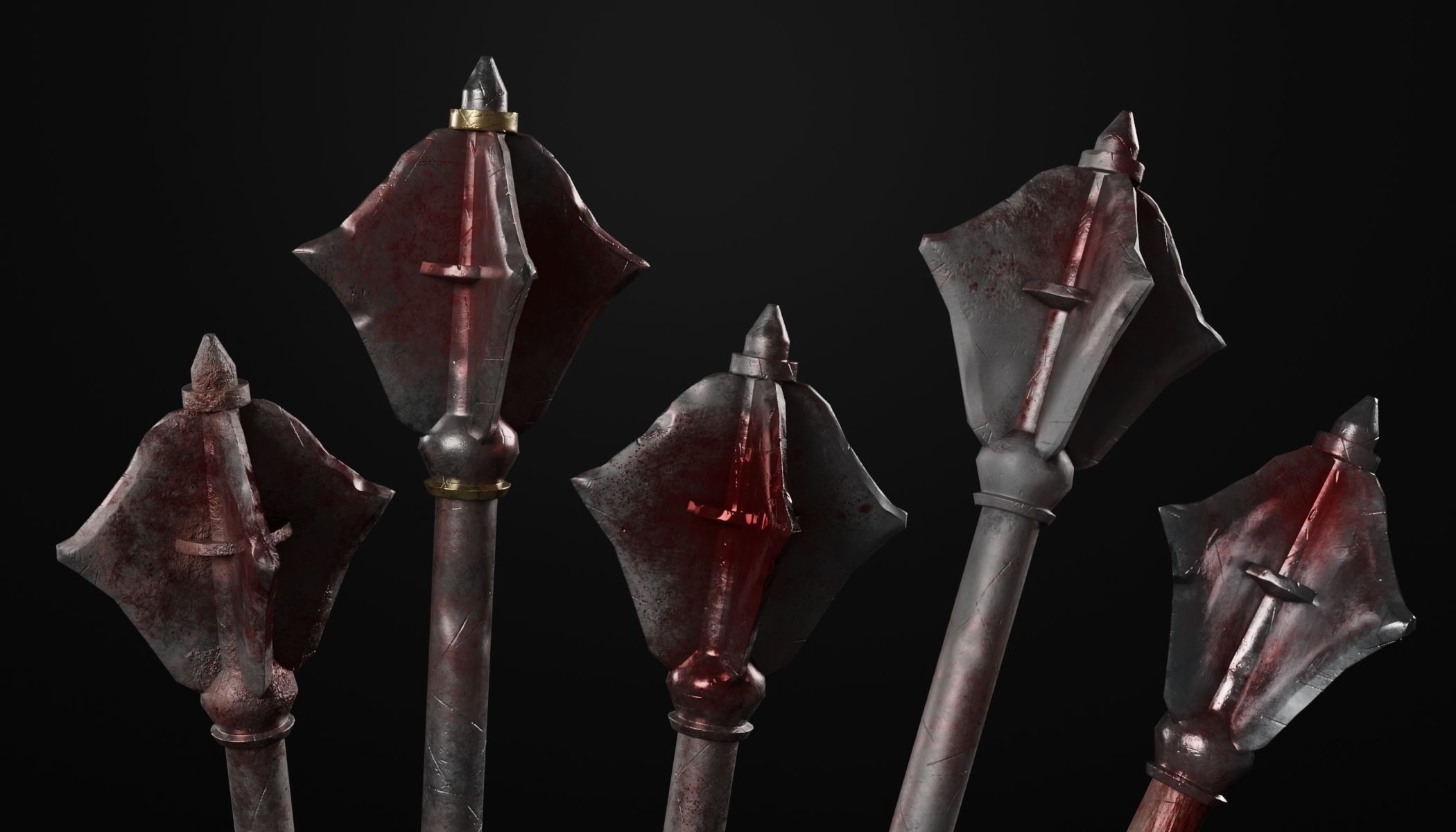 3D model Medieval mace with multiple texture variations VR / AR / low ...