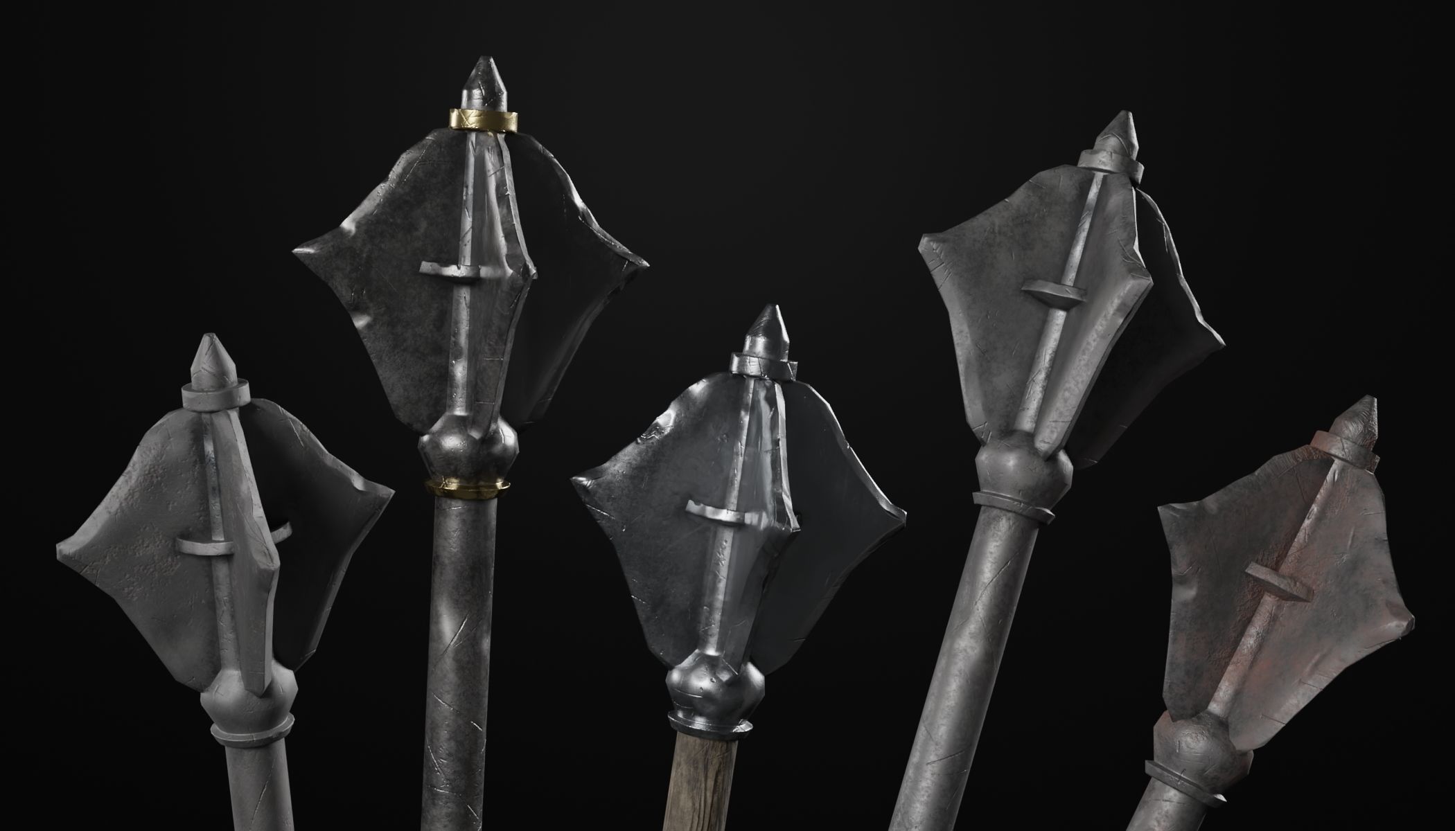 3D model Medieval mace with multiple texture variations VR / AR / low ...