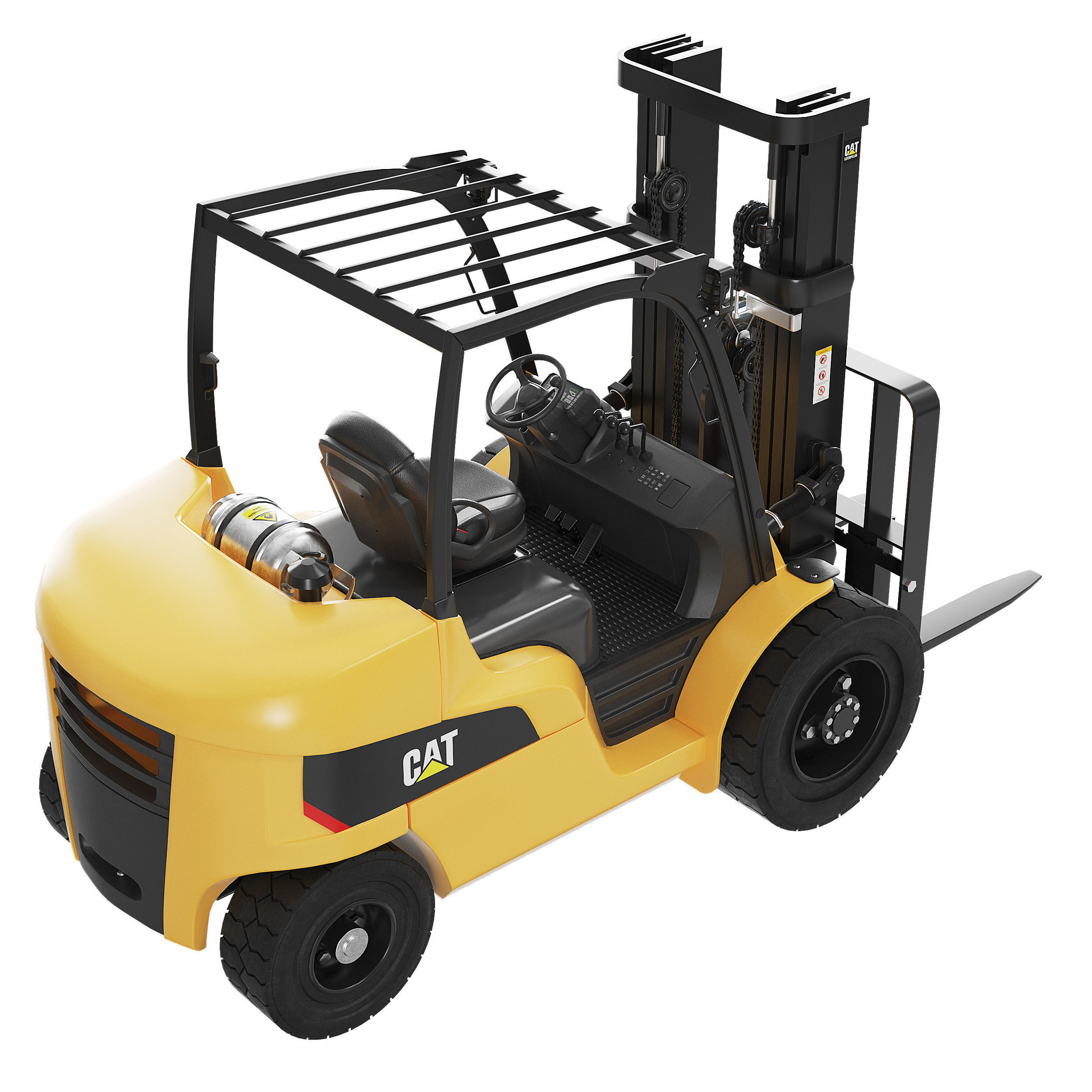 CAT Forklift Manual Loader and Warehouse Carts Kit 3D model | CGTrader