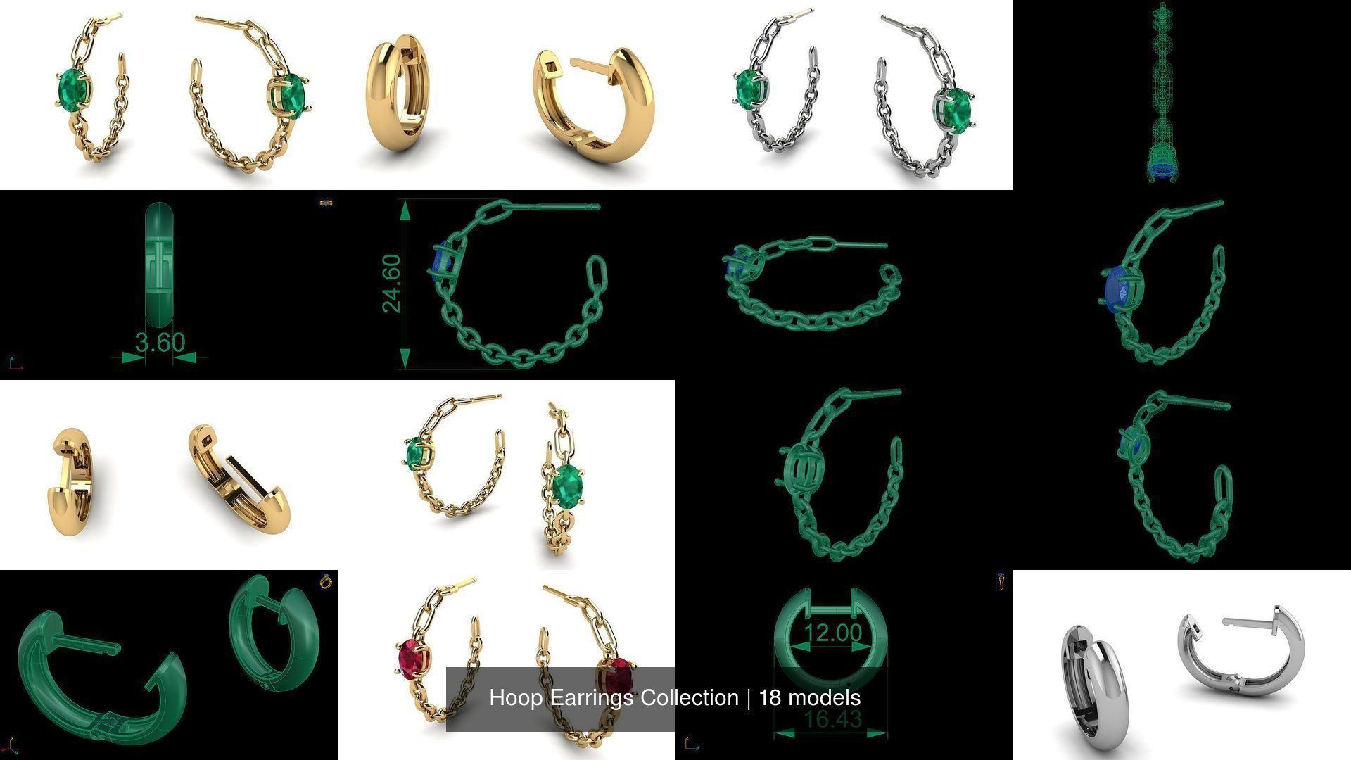 Hoop Earrings Collection | CGTrader