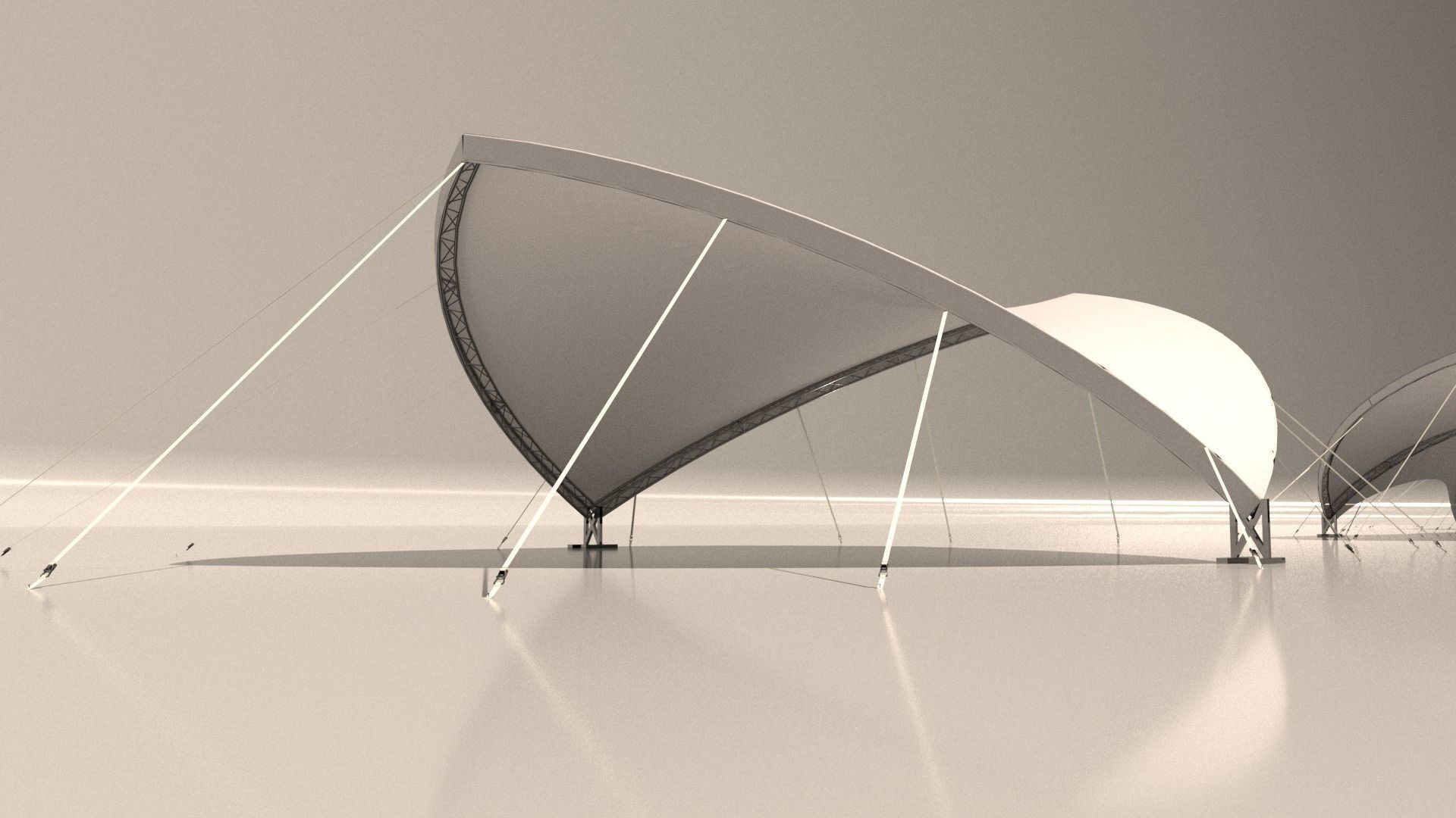 SaddleSpan Tent tensile structure 3D model | CGTrader