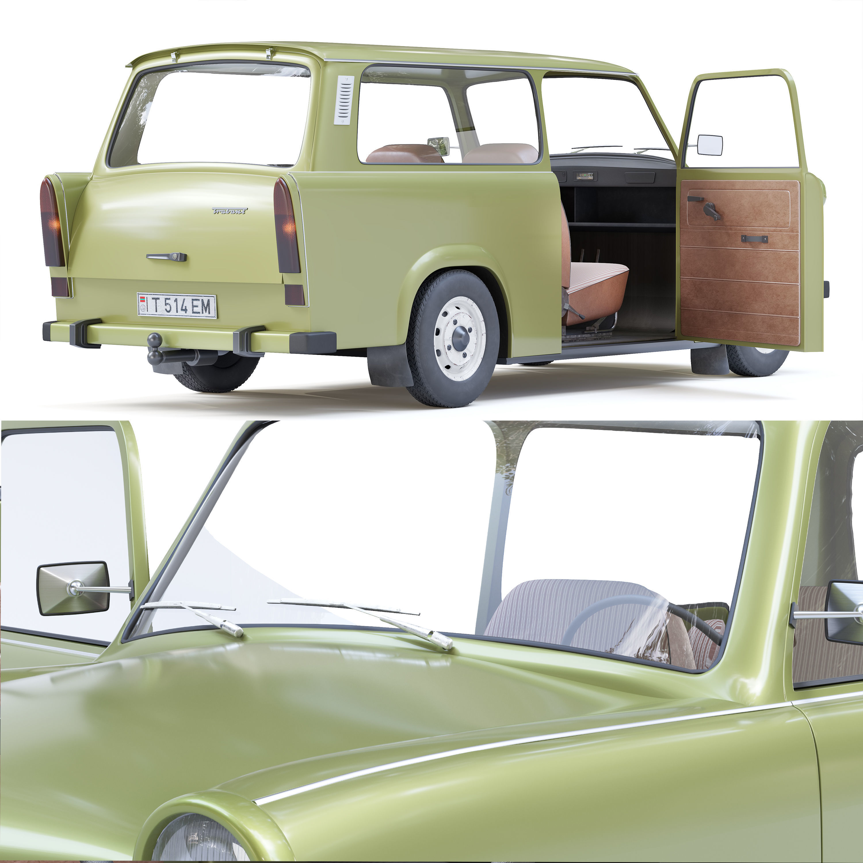 Trabant 601 kombi 1975 with interior 3D model | CGTrader