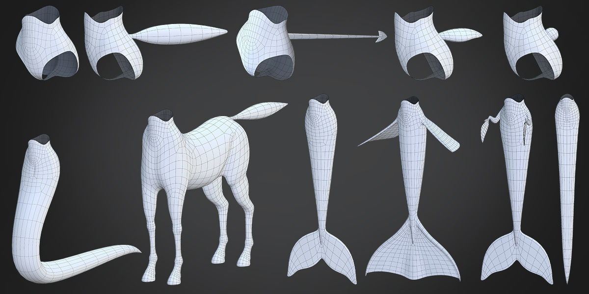 3D model Customize Female Base Mesh-Anime Style VR / AR / low-poly ...