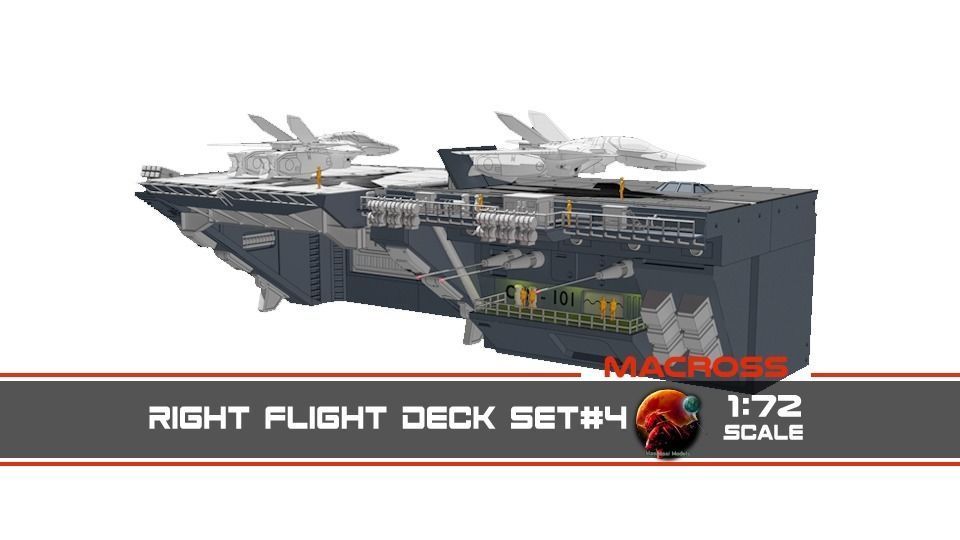 Set4 - Macross SDF1 Prometheus Hangar elevator-right Flight Deck 3D ...