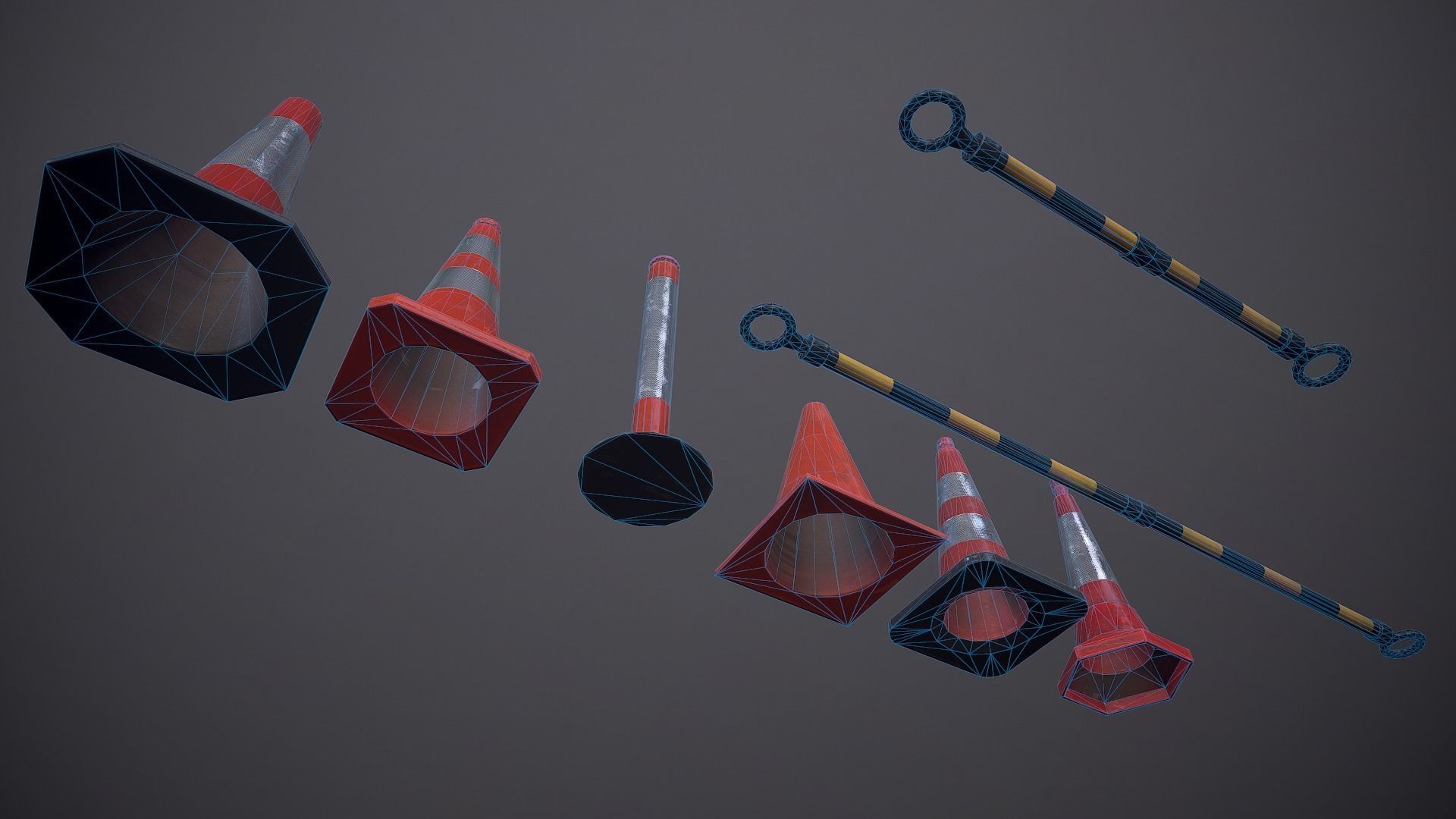 3D model Traffic Cones - set VR / AR / low-poly | CGTrader
